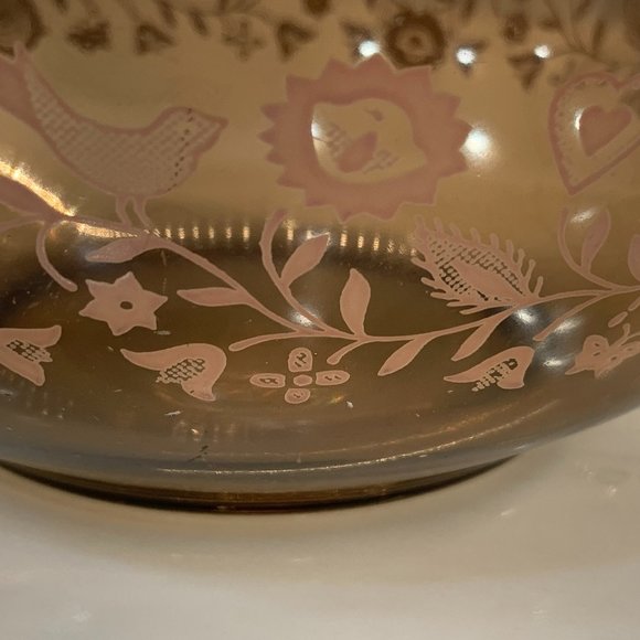 Pyrex | Kitchen | Vintage Pyrex Friendship Birds Hearts Flowers Amber ...